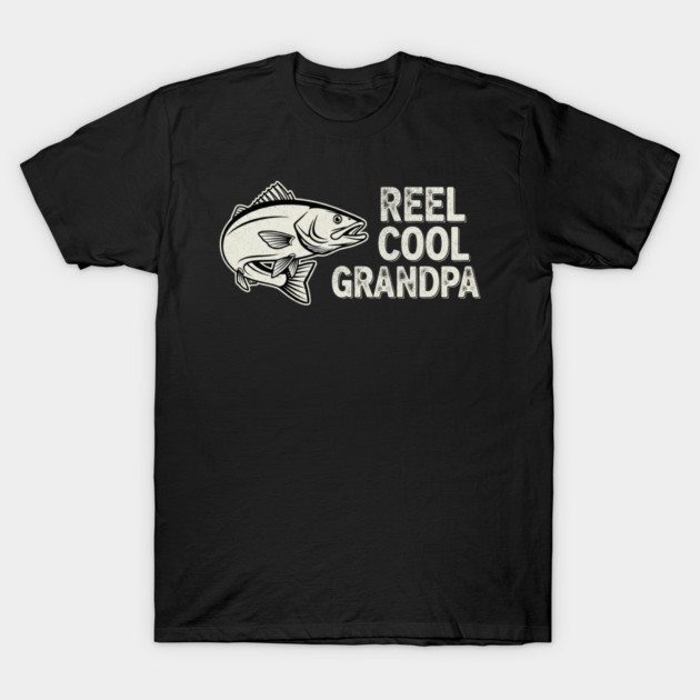 Retro REEL COOL GRANDPA with a detailed Black Bass line artwork style ...