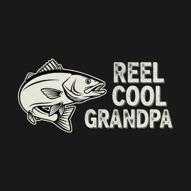 Retro REEL COOL GRANDPA with a detailed Black Bass line artwork style ...
