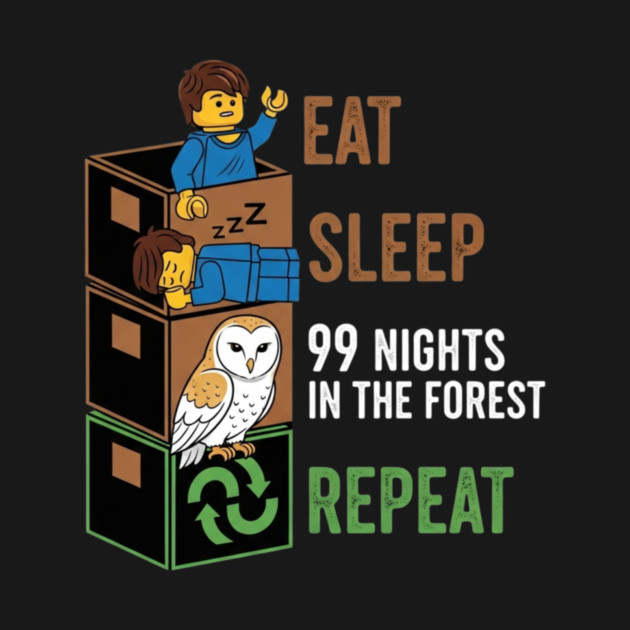 Cute EAT SLEEP 99 Nights In The Forest REPEAT Owl Boxes Graphic - Cute ...