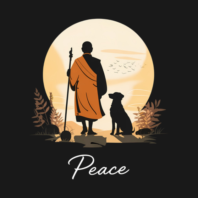 Minimalist Zen Art Walk For Peace Monks With Aloka Dog (2) - Funny ...