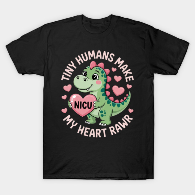 Funny Tiny Human Make My Heart Rawr Valentine - Valentine - T-Shirt ...