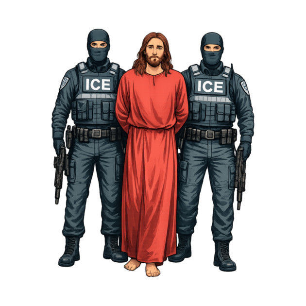 Jesus arrested - Anti Ice Jesus Arrested - T-Shirt | TeePublic