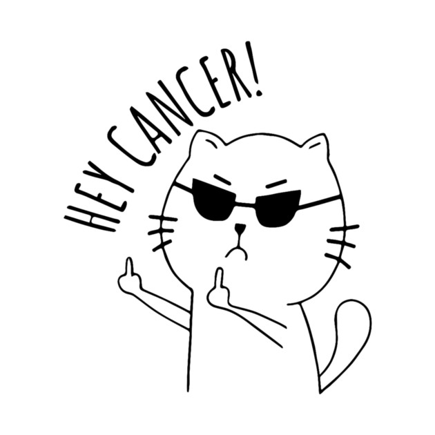Meme Cat Sunglasses Hey Cancer Middle Finger Cancer Awareness - Cancer ...
