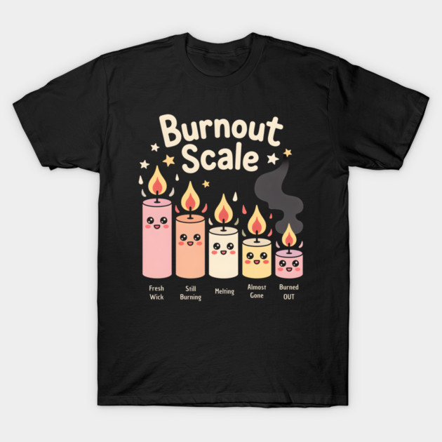 Burnout Scale Candle Chart – Cute Mental Health Humor - Burnout Scale ...