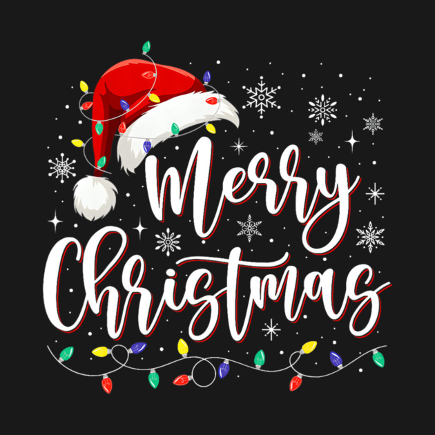 Merry Lights Red Santa Hat Family - Family Xmas Matching - T-Shirt ...