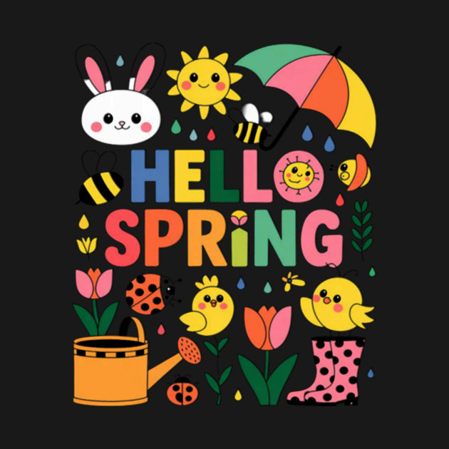 Hello Spring and Easter Day 2026 Bunny Hello Spring Toddler - Hello ...
