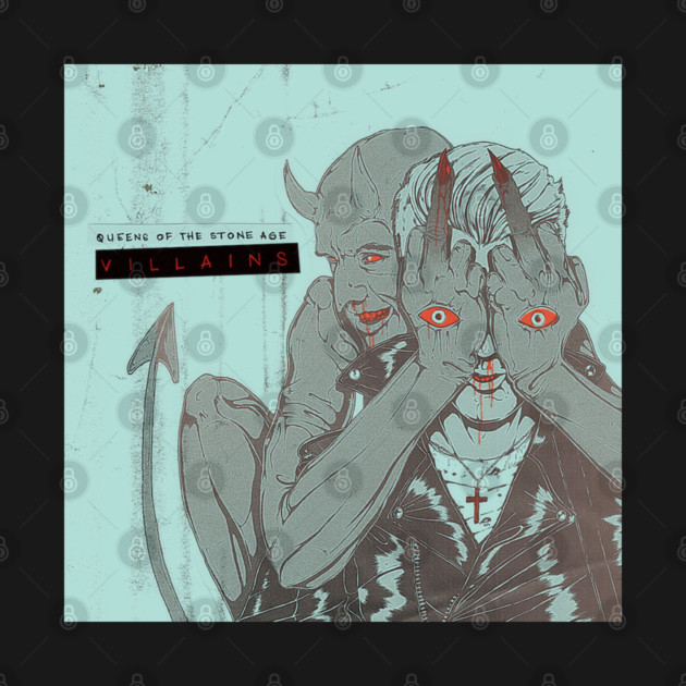 Queens of the Stone Age Villains Dark Rock Devil Art - Band - T-Shirt ...