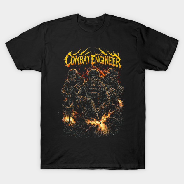 Combat Engineer | Dark Military Skull Metal - Combat Engineer - T-Shirt ...