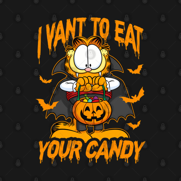 Garfield Halloween I Want To Eat Your Candy - Garfield - T-Shirt ...