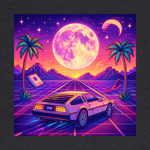 Delorean Vaporwave Aesthetic Retro 80s Synthwave - Vaporwave - T-Shirt ...