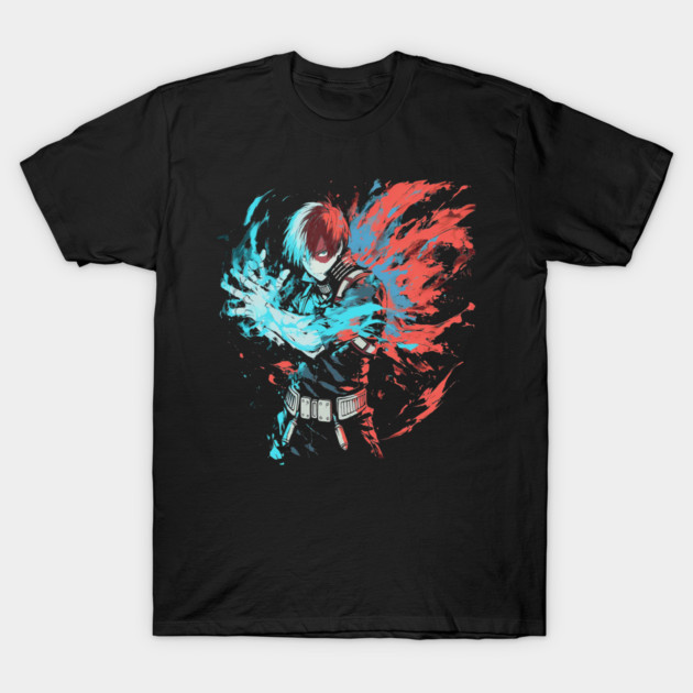 Shoto Todoroki Heroic Fire and Ice - Shoto Todoroki - T-Shirt | TeePublic