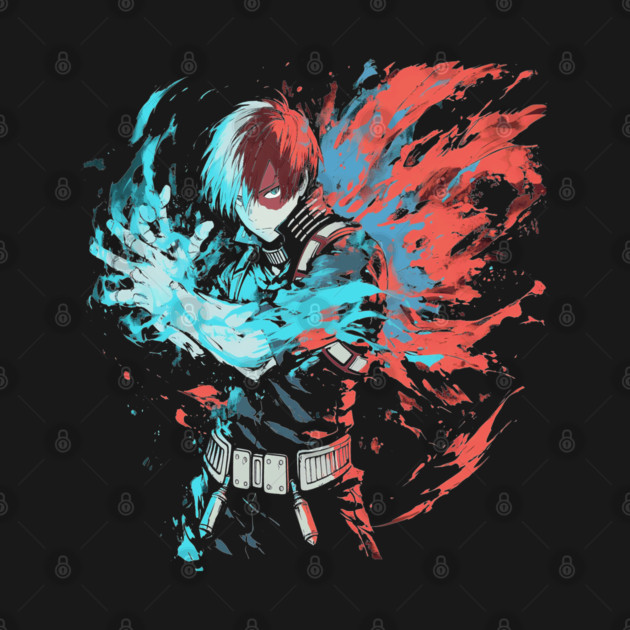Shoto Todoroki Heroic Fire and Ice - Shoto Todoroki - T-Shirt | TeePublic