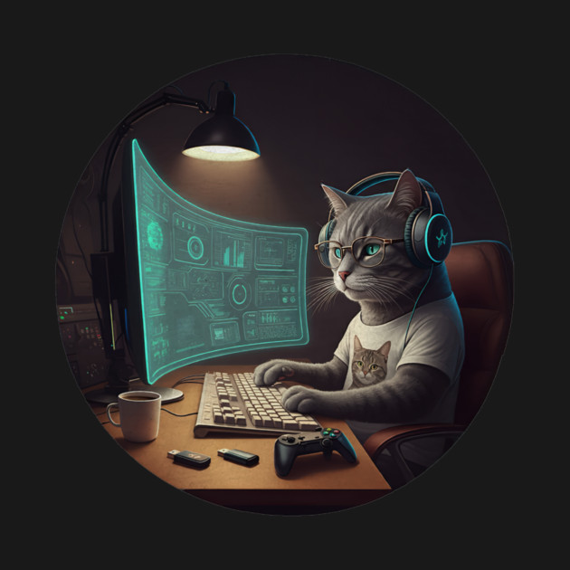 Cat Computer Science Nerd Tech Coding Gaming Programmer - Cat - T-Shirt ...