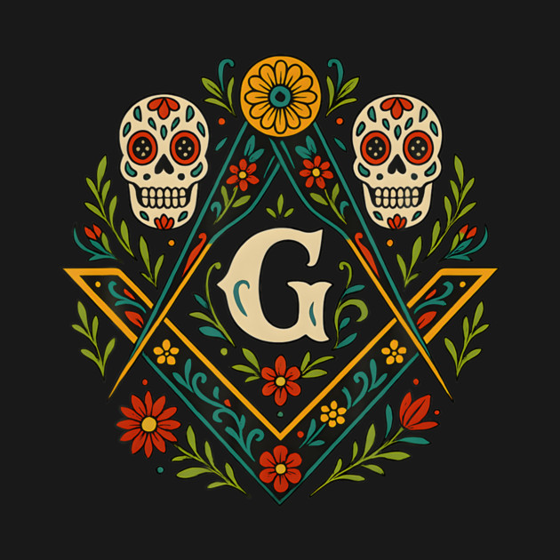 Masonic Square Compass Day Of Dead Sugar Skull - Masonic Square Compass ...