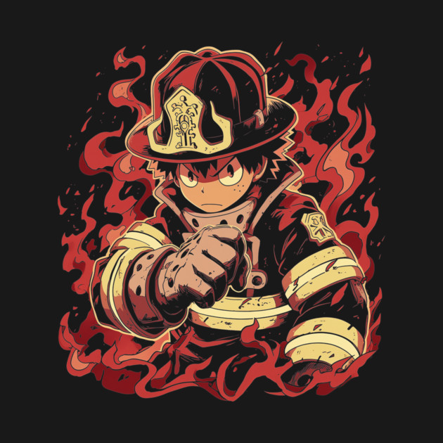 Fire Force Shinra Firefighter Anime Art - Fire Force - T-Shirt | TeePublic