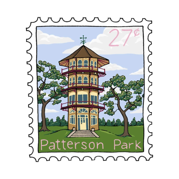Patterson Park Baltimore Stamp - Stamp - T-Shirt | TeePublic
