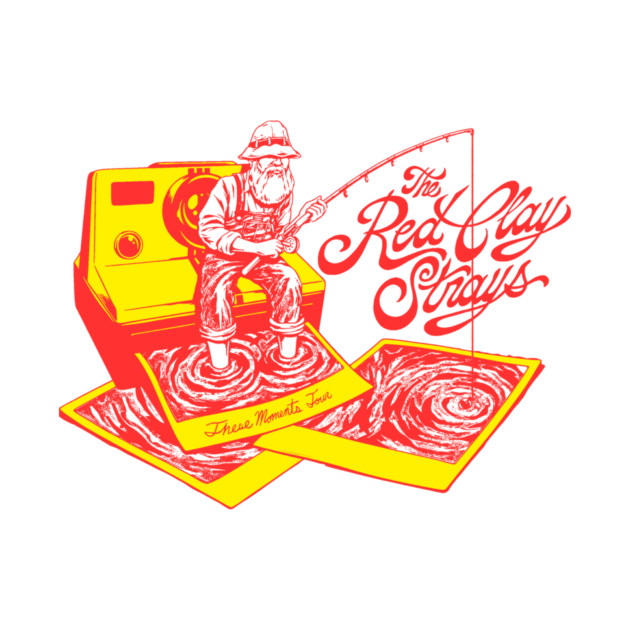 Vintage Fishing Band Country Rock - The Red Clay Strays - T-Shirt ...