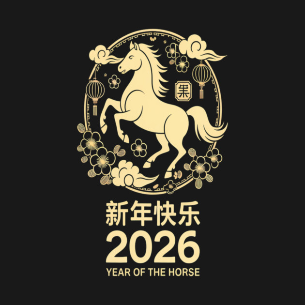 2026 Year of The Horse Red Chinese New Year - 2026 Year Of The Horse ...