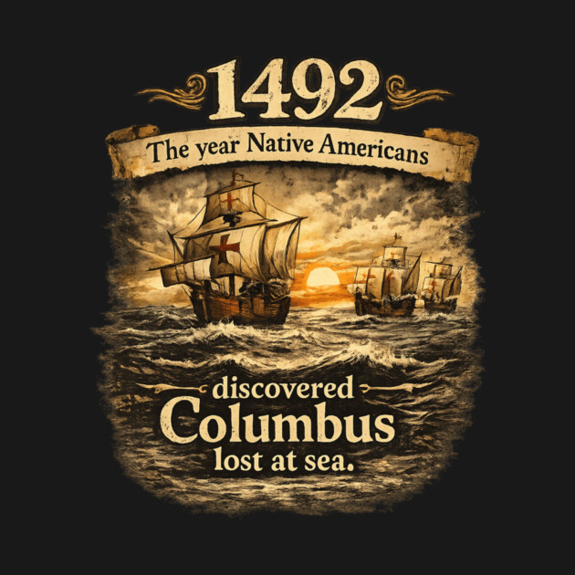 1492 The Year Native Americans Discovered Columbus Lost At Sea ...