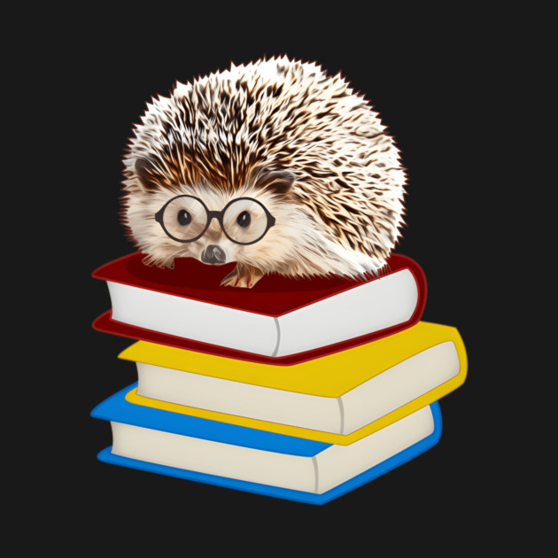 Totally Adorable Hedgehog Book Nerd - Hedgehog Book Lover - T-Shirt ...