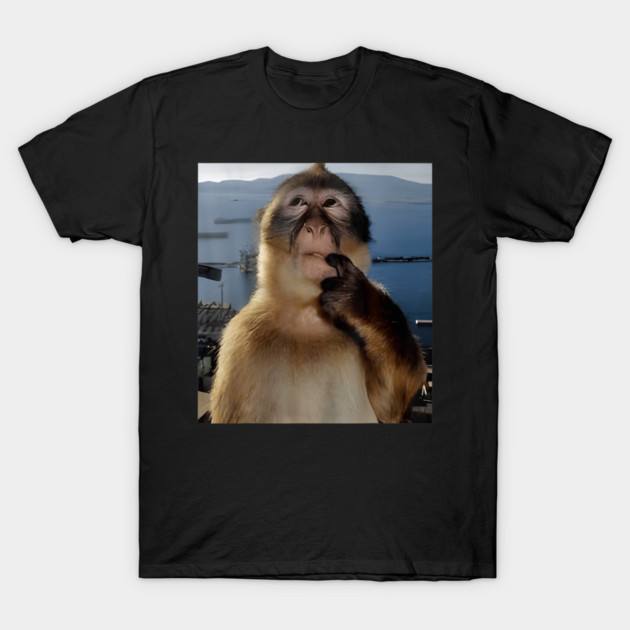 Thinking Monkey Ape Brainrot - Funny Monkey Meme - T-Shirt | TeePublic