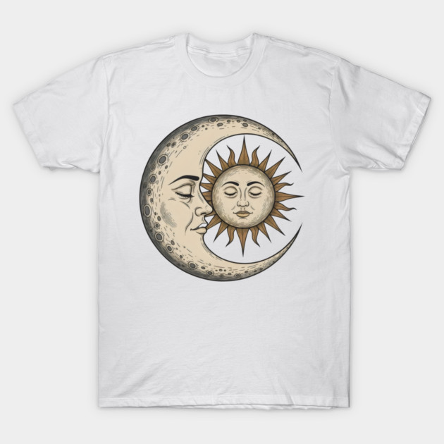 Vintage Sun and Moon Celestial Art - Mystical Boho Design for Spiritual ...
