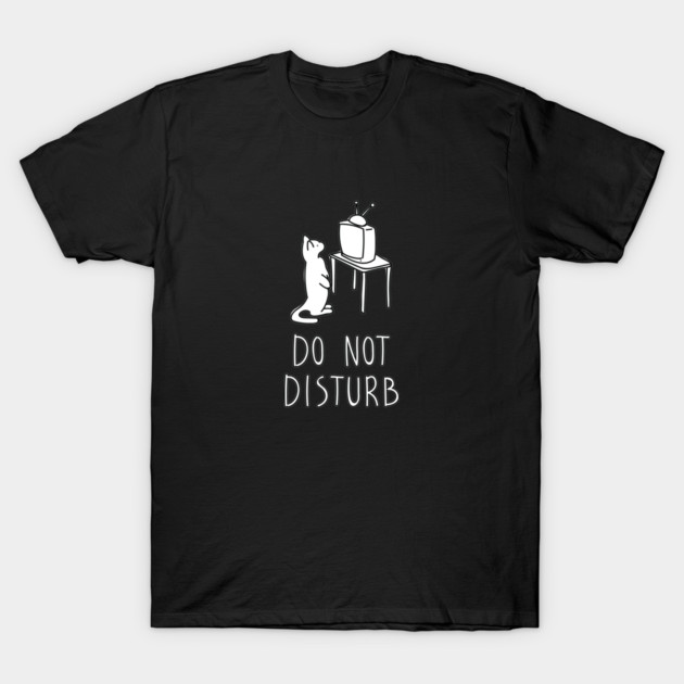 Do Not Disturb Cat – Funny Introvert Cat Watching TV Minimal Line Art ...