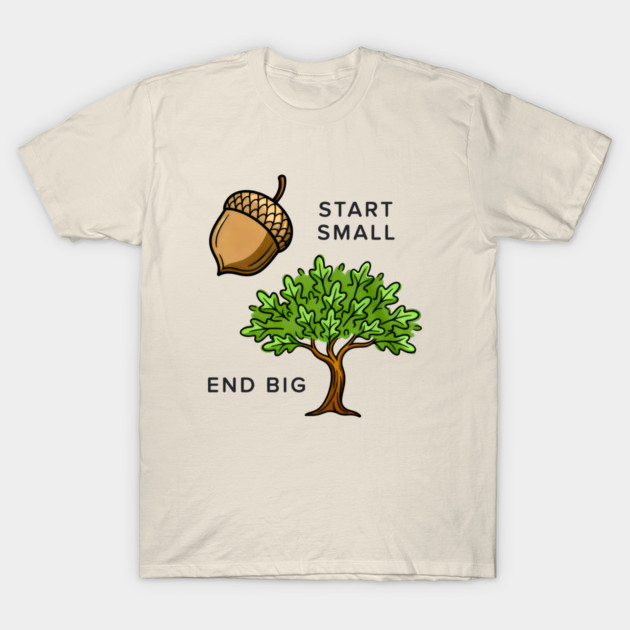 Start Small End Big Oak Tree Acorn Growth Mindset Art - Motivational ...