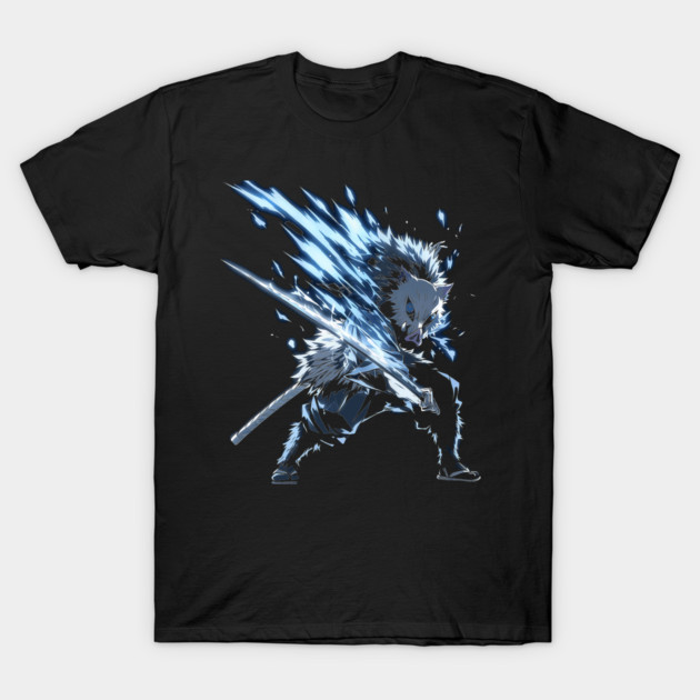 Inosuke Hashibira Water Style Attack Fan - Inosuke Hashibira - T-Shirt ...