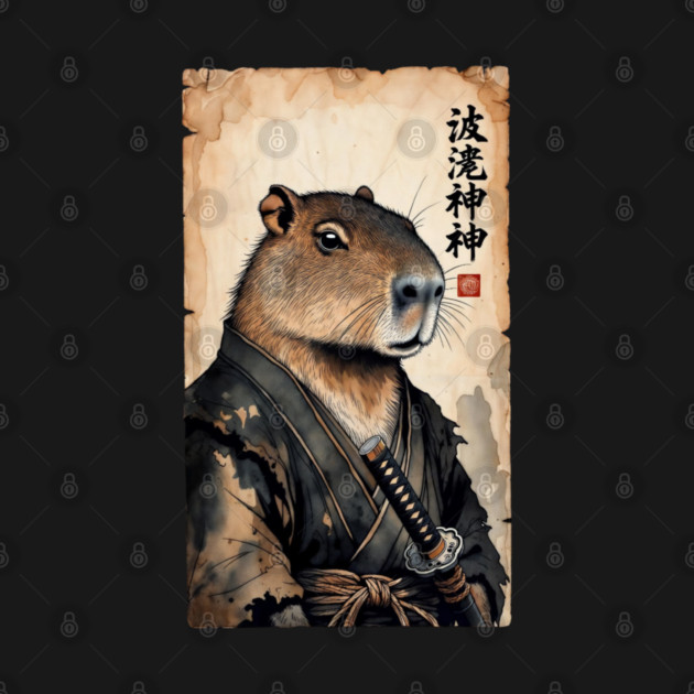 Samurai Capybara Japanese Warrior - Samurai Capybara - T-Shirt | TeePublic
