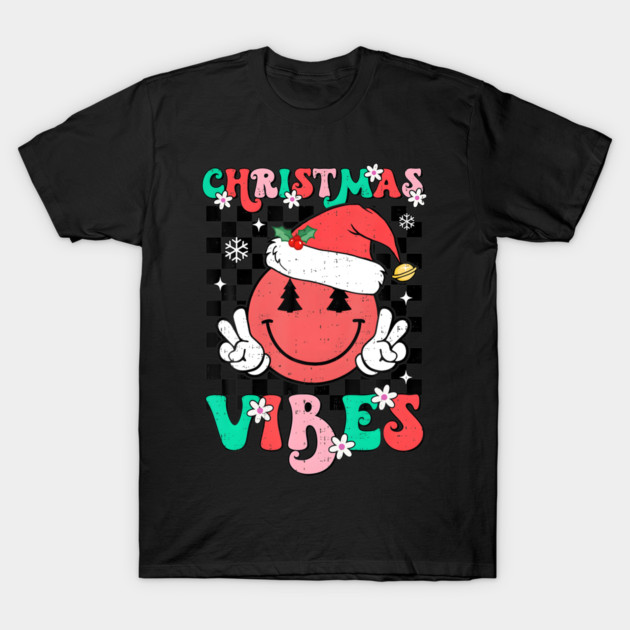 Groovy s Smile Face Santa Hat ns - Groovy Christmas Vibes - T-Shirt ...