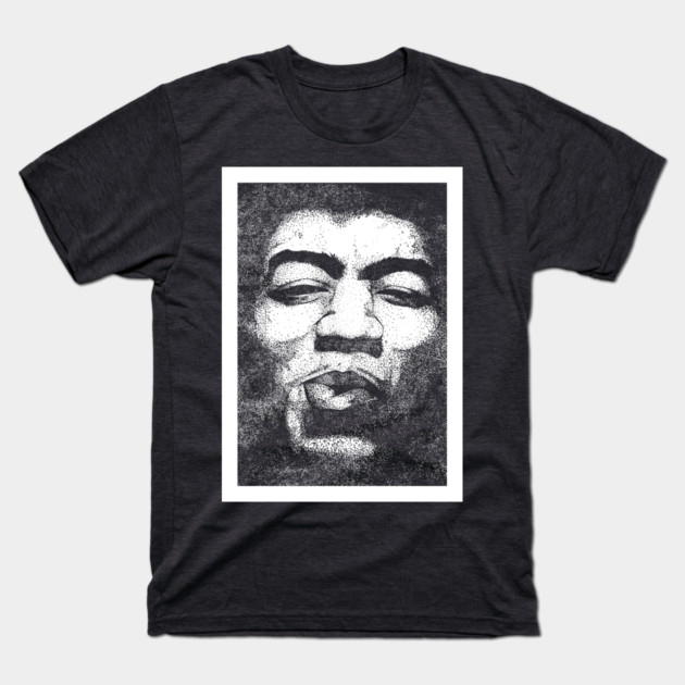 Jimi Hendrix stippling portrait - Jimi Hendrix Art - T-Shirt | TeePublic