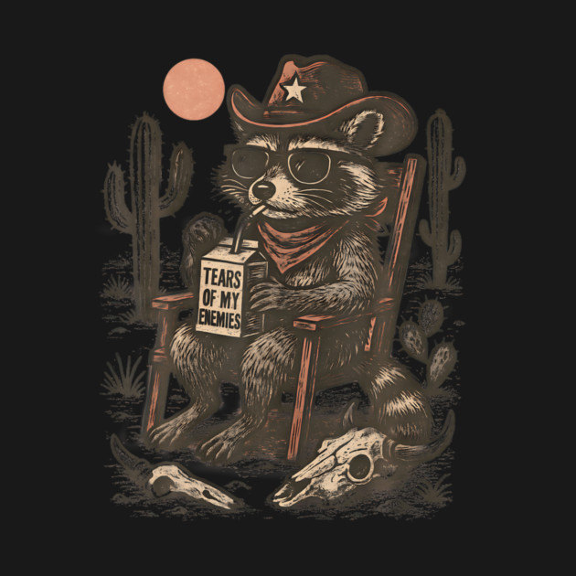 Cow Rac Country Wild West Rodeo - Cowboy Raccoon - T-Shirt | TeePublic