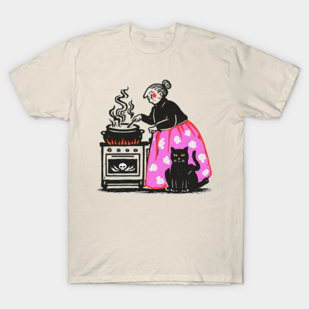 Kitchen Witch, Weird Cat Meme, Folk Illustration - Kitchen Witch - T ...