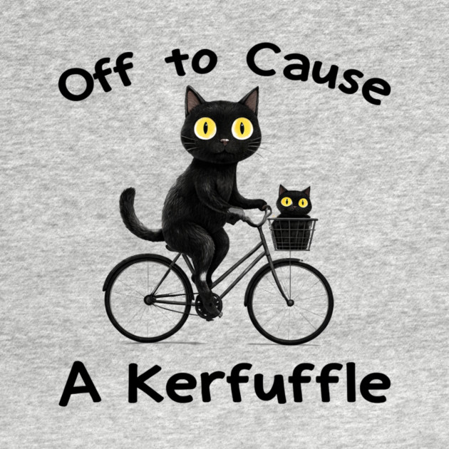 Off to Cause A Kerfuffle Funny Black Cat Meme - Off To Cause A ...