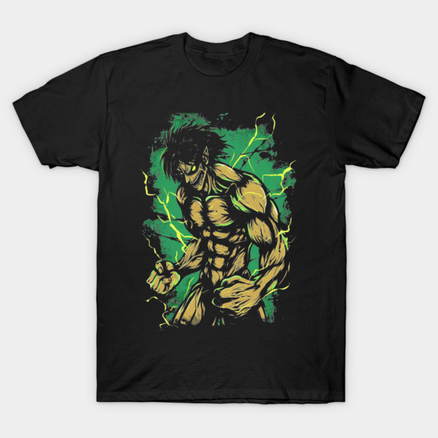 Attack Titan Eren Yeager Rage Art - Attack Titan - T-Shirt | TeePublic