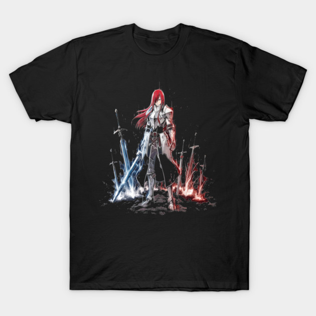 Erza Scarlet Armored Warrior Fan Art - Erza Scarlet - T-Shirt | TeePublic