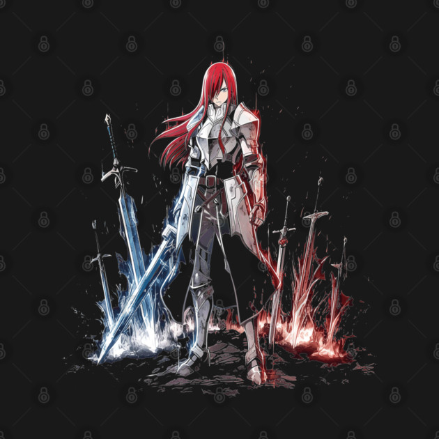 Erza Scarlet Armored Warrior Fan Art - Erza Scarlet - T-Shirt | TeePublic