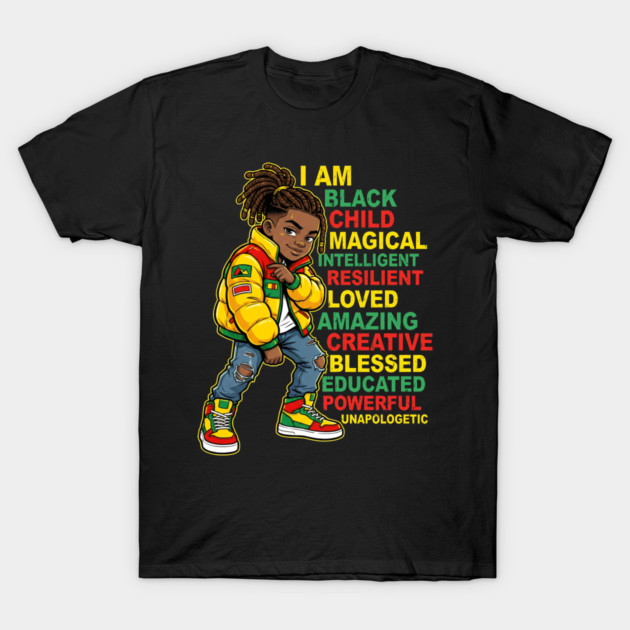 I Am Black Child History Month African American Kids Boys - Black ...