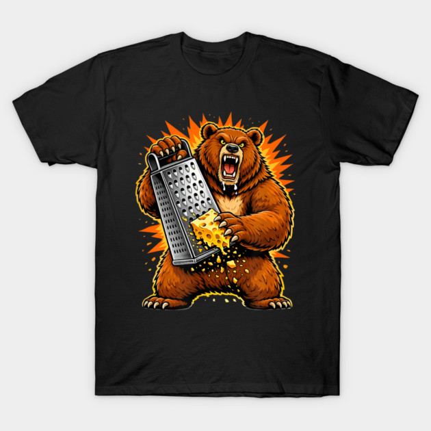 Angry Bear Shredding Cheese Funny Food Rage Meme Illustration Design ...