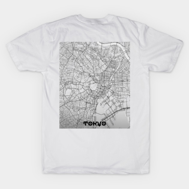 Tokyo Japan Minimalist Map Grayscale City Art - Tokyo Map - T-Shirt ...