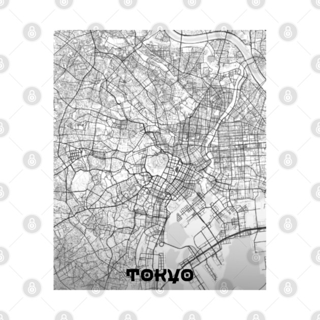 Tokyo Japan Minimalist Map Grayscale City Art - Tokyo Map - T-Shirt ...