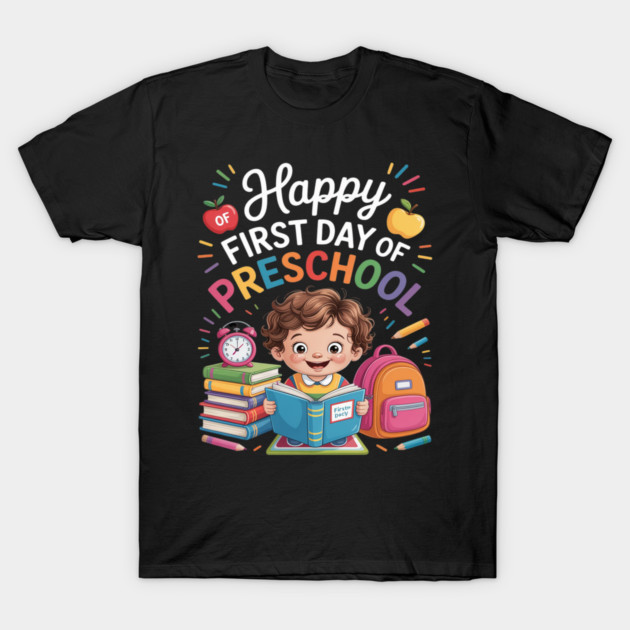 Happy First Day Of Preschool Student Books School Backpack - Happy ...