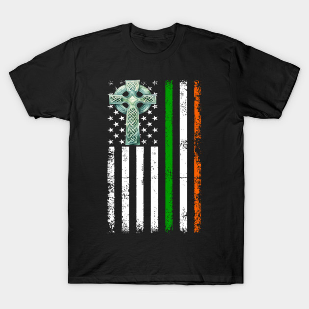 Celtic Cross Irish American Flag St. Patrick's Day - Celtic Cross - T ...