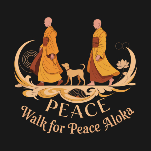 Walk For Peace Monks With Aloka Dog Monks Minimalist Zen - Funny ...