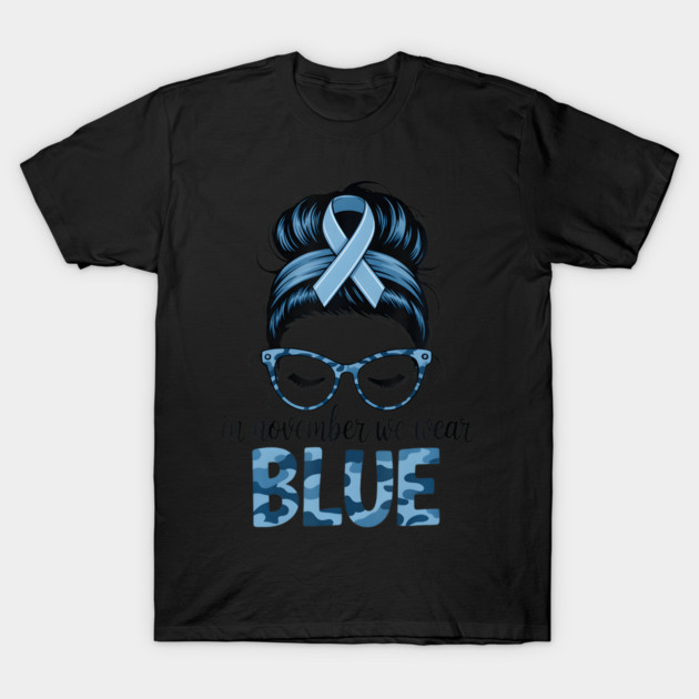 In November Blue Ribbon - November Awareness Ribbon - T-Shirt | TeePublic
