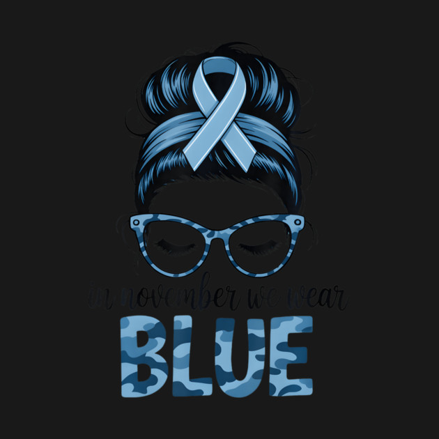 In November Blue Ribbon - November Awareness Ribbon - T-Shirt | TeePublic