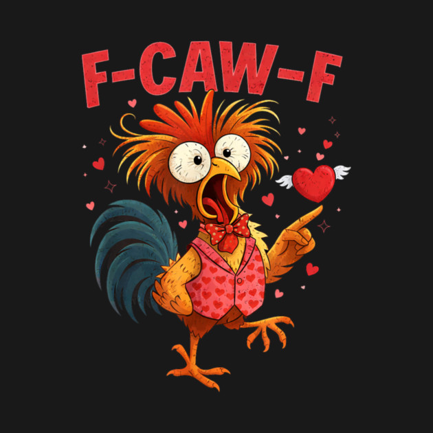 F-Caw-F Funny Chicken Humor Quote Rooster Meme Valentine - F Caw F ...