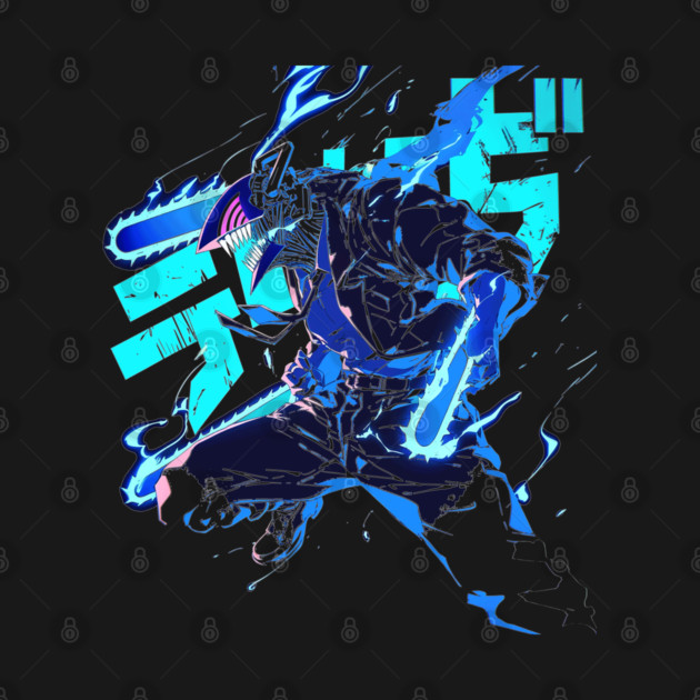 Denji Chainsaw Man in Blue Flame - Denji - T-Shirt | TeePublic
