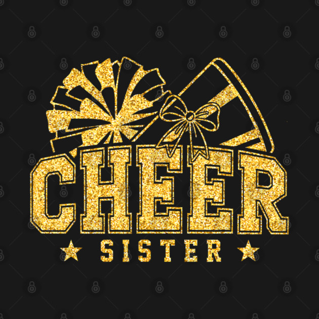 Cheer Sister Black Pom Cheerleader Cheerleading - Cheer Sister - T ...
